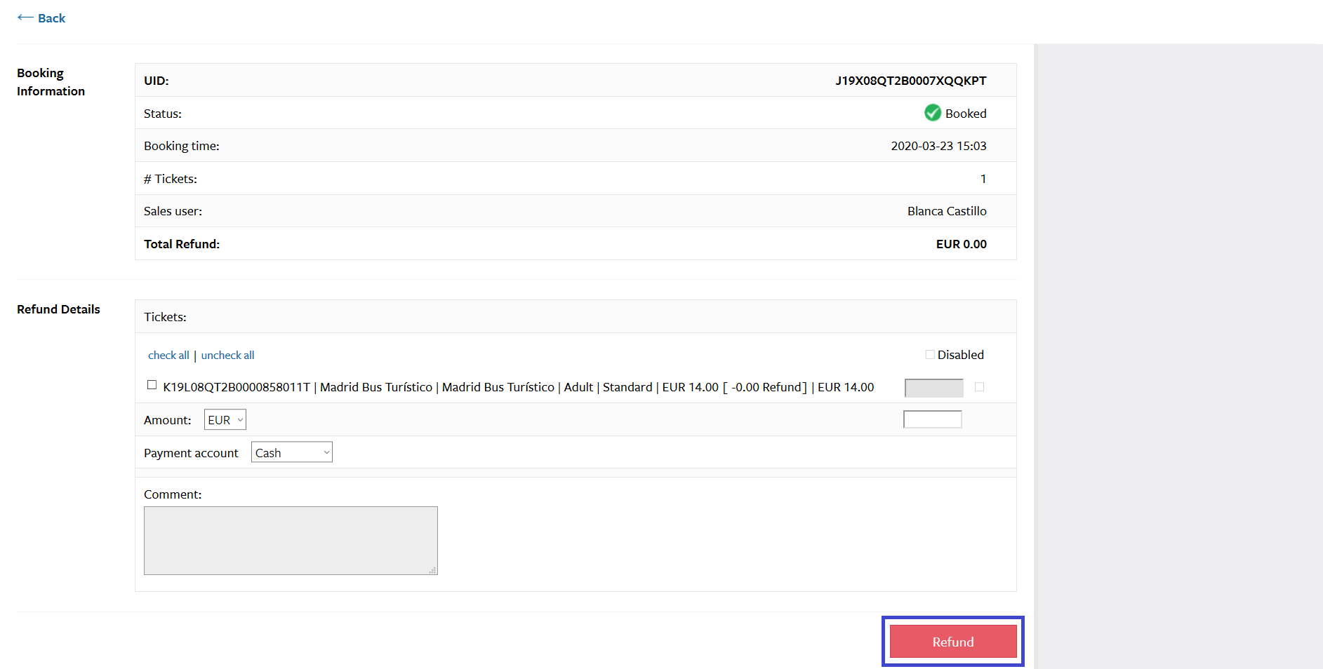 How to refund a ticket – Palisis Support Center
