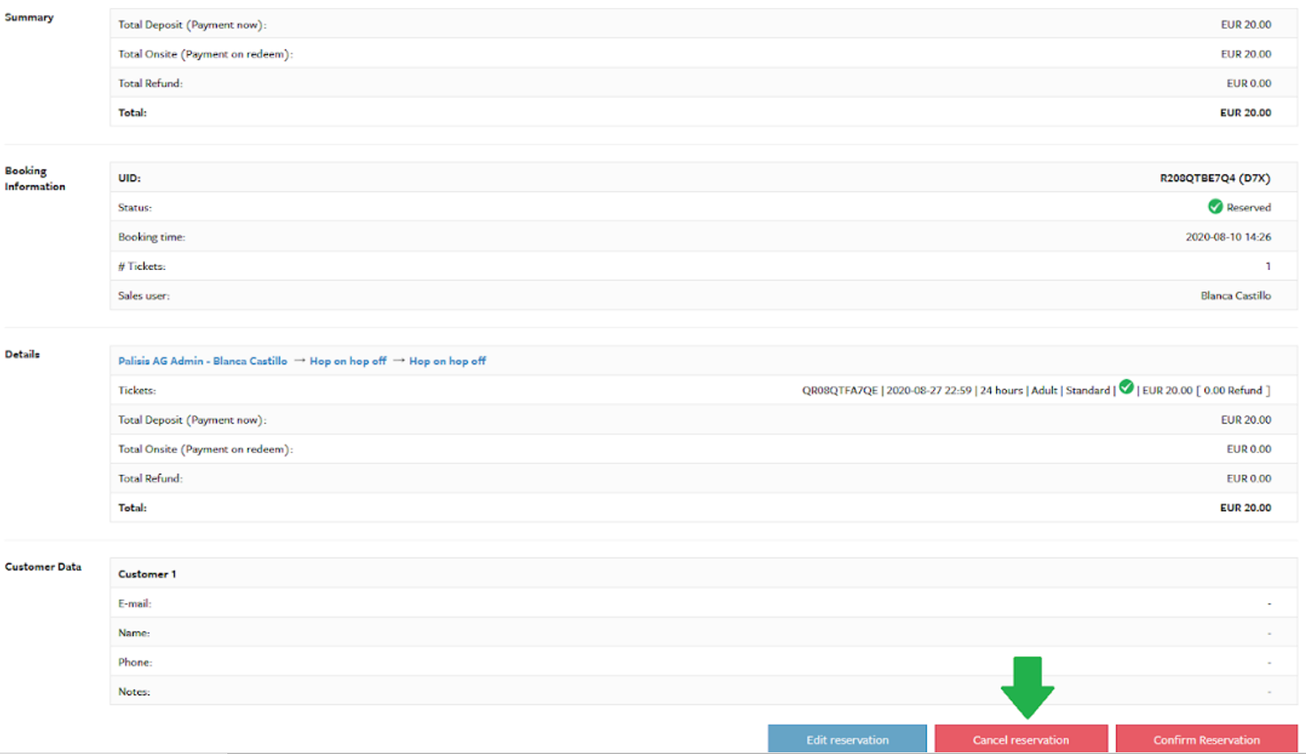 How to cancel a reservation – Palisis Support Center